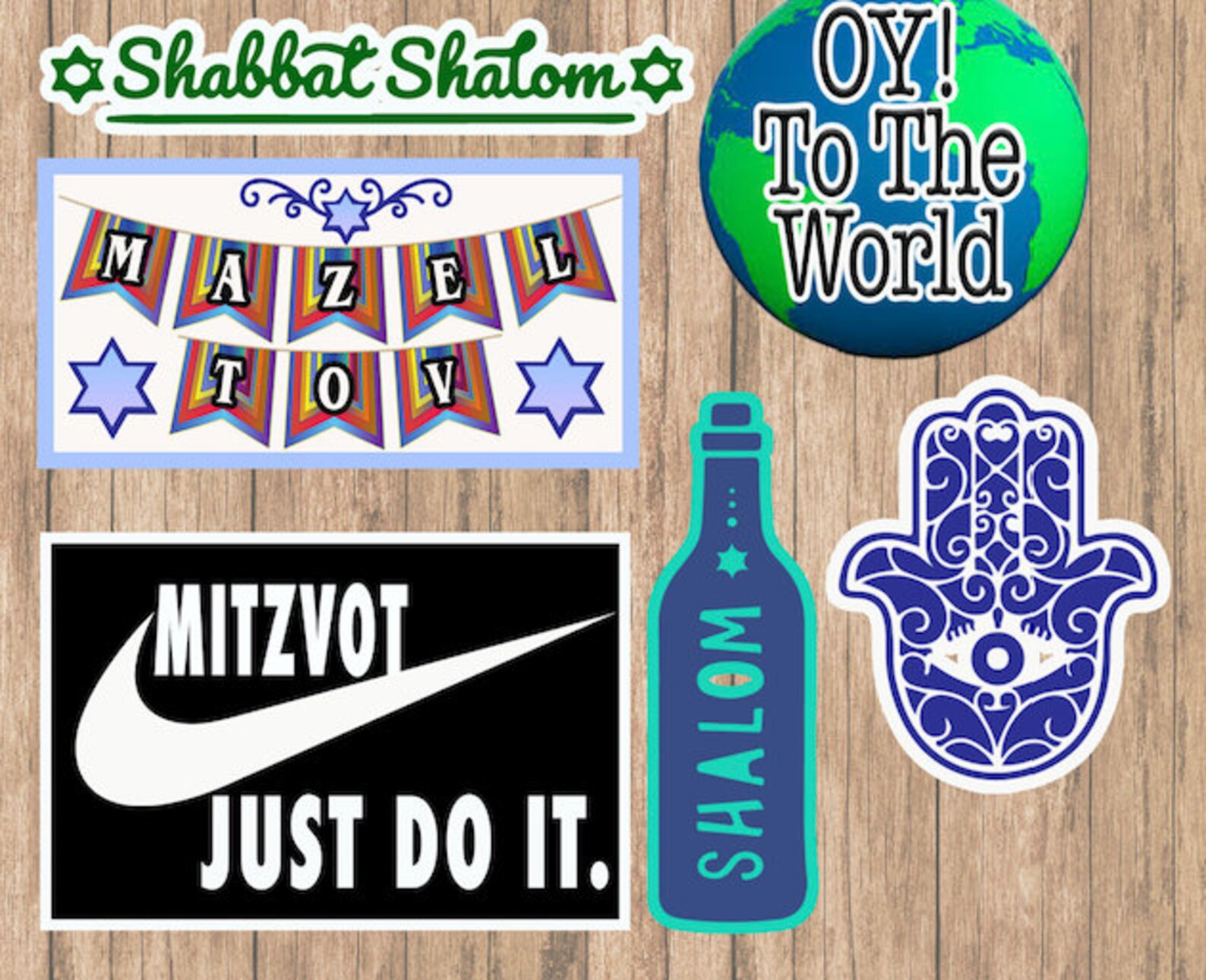 Jewish Stickers Jewish Sticker Pack L'chiam Mitzot OY - Etsy