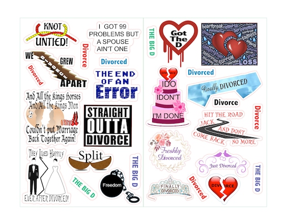 Divorced Stickers Divorce Party Divorce Stickers Splitting - Etsy