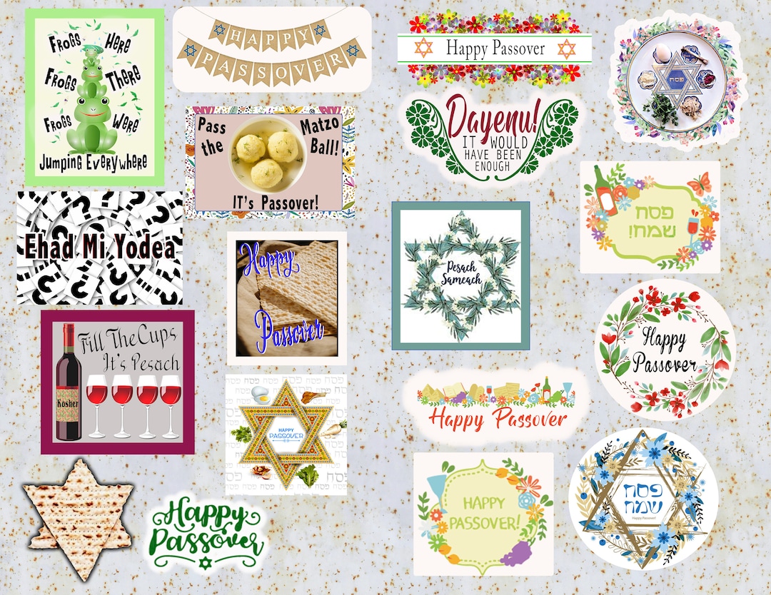Passover, Pesach Stickers, Jewish Passover Stickers, Jewish Pesach ...