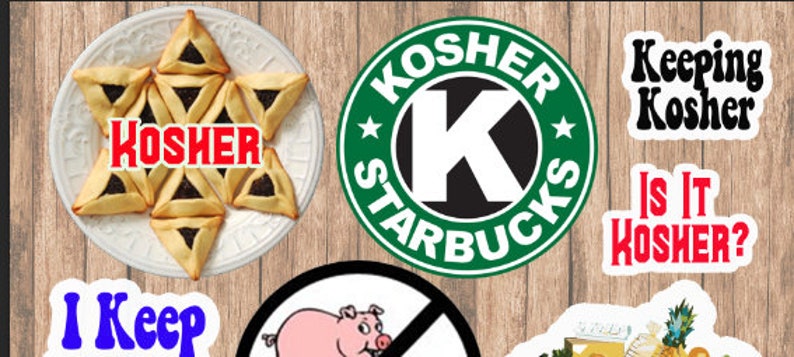 Kosher Stickersjewish Food Sticker Jewish Sticker Pack - Etsy