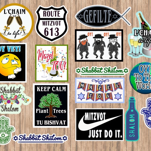 Jewish Stickers Jewish Sticker Pack L'chiam Mitzot OY - Etsy