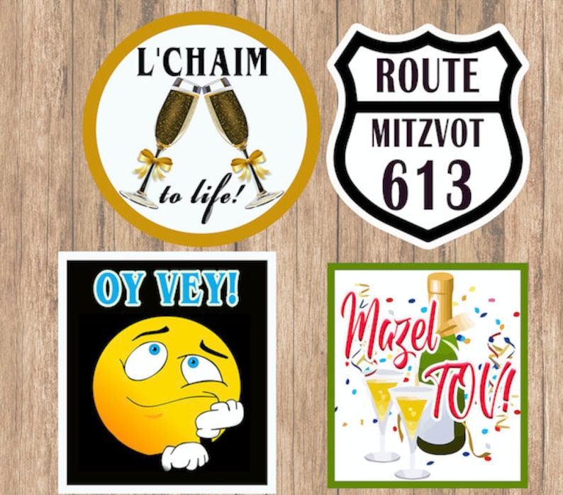 Jewish Stickers Jewish Sticker Pack L'chiam Mitzot OY - Etsy