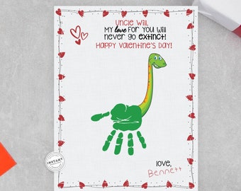 Valentine Handprint Craft ART Printable Valentine Preschool - Etsy