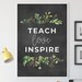 Teach Love Inspire Poster Farmhouse Classroom Chalkboard - Etsy Singapore