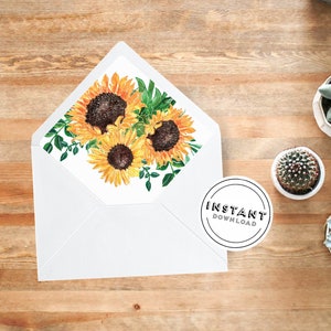 Sunflower Envelope Liner Printable Template Euro Envelope Liner ...