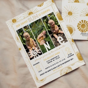 Our Sun SON is Turning ONE Birthday Invitation | Summer Birthday Party ...