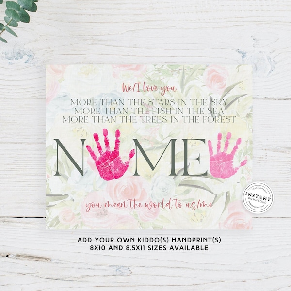 Mothers Day Handprint Card - Etsy