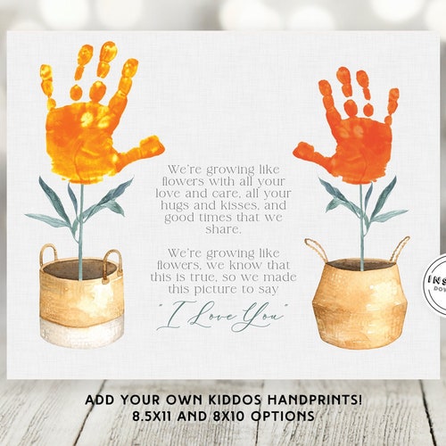 We're Growing Like Flowers Handprint Art Hand Print - Etsy
