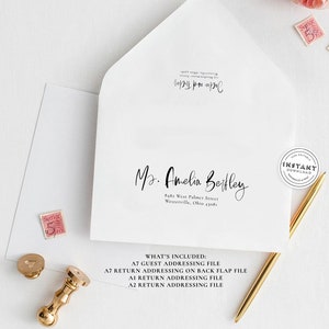 Wedding Envelope Addressing Template | Handlettered Envelope | Editable ...