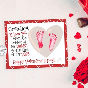EDITABLE Bottom of My Heart, Tips of My Toes Craft | Footprint Heart ...