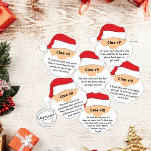 Santa Scavenger Hunt for Kids at Home Holiday Treasure Hunt Winter Game ...