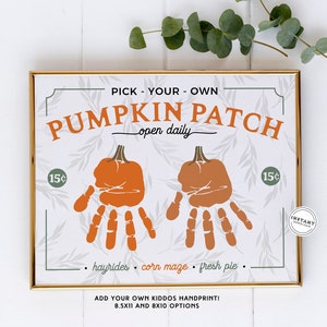 Pumpkin Patch 2 Kids Handprints | Handprint Art | Hand Print Craft for ...