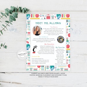 Meet the Teacher Colorful Template | Primary School Newsletter ...