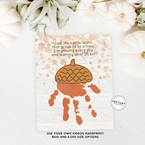 Acorn Fall Handprint Craft | Growing up Handprint Craft | Acorn Autumn ...