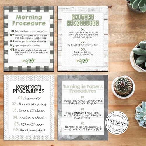 Farmhouse Classroom Schedule Modern Farmhouse Teacher Decor - Etsy