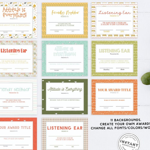 Farmhouse End of the Year Awards for Teachers Daycare Sports - Etsy