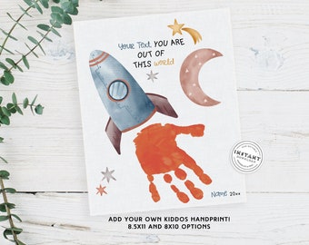 Love You to the Moon Handprint Art Hand Print Craft for Kids - Etsy