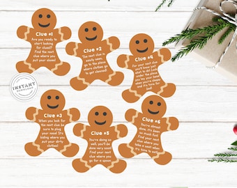Gingerbread Man Indoor Treasure Hunt for Kids - Printable - Etsy