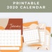 Modern Printable Calendar 2020 Calendar Template Printable | Etsy