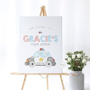 Calling All Units Police Birthday Welcome Sign | Kids Birthday Party ...