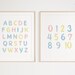 Pastel Alphabet and Number Print | Playroom Alphabet Wall Art | Letters ...