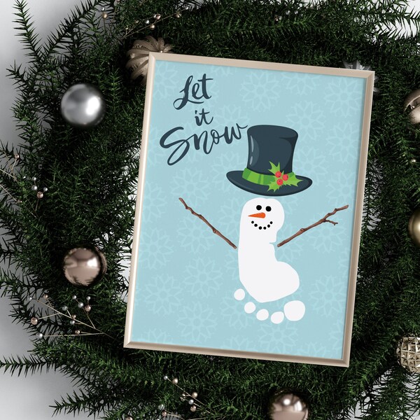 Snowman Handprint Card - Etsy UK
