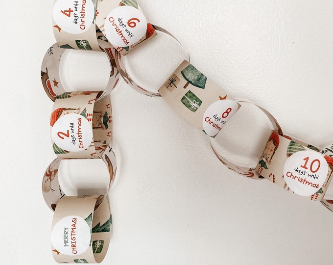 Christmas Countdown Paper Chain Christmas Advent Christmas - Etsy