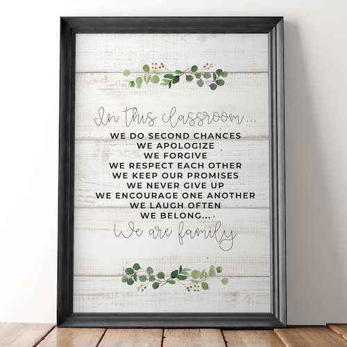 Classroom Family Teacher Poster Student Family Art Print | Etsy