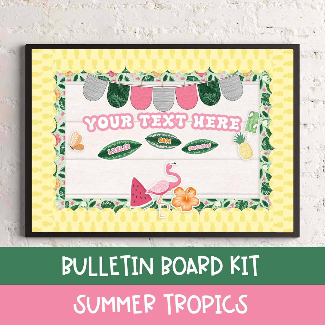 Tropic Summer Bulletin Board Kit Bulletin Board Borders, Decor Letters ...