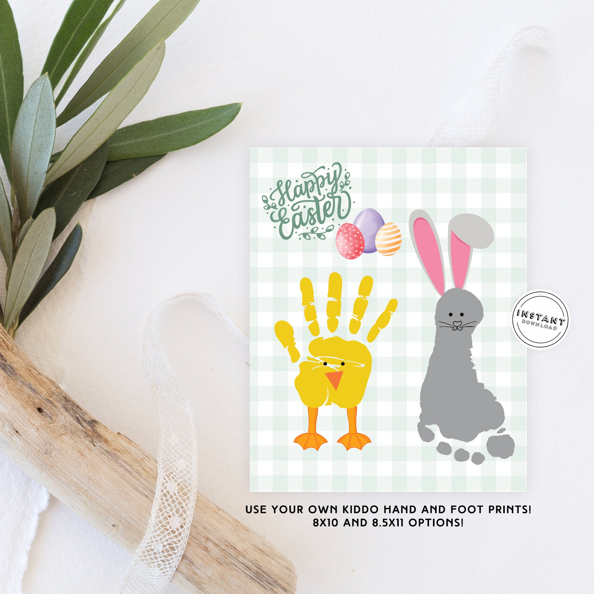 Easter Chick and Bunny Art | Hand Print Craft for Kids | Toddler Easter ...