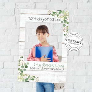 School Photo Booth Frame | INSTANT DOWNLOAD Photo Prop | First Day of ...