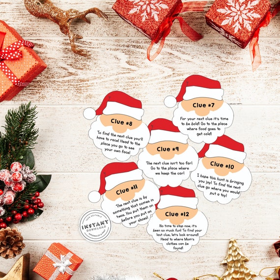 Santa Scavenger Hunt for Kids At Home Holiday Treasure Hunt | Etsy