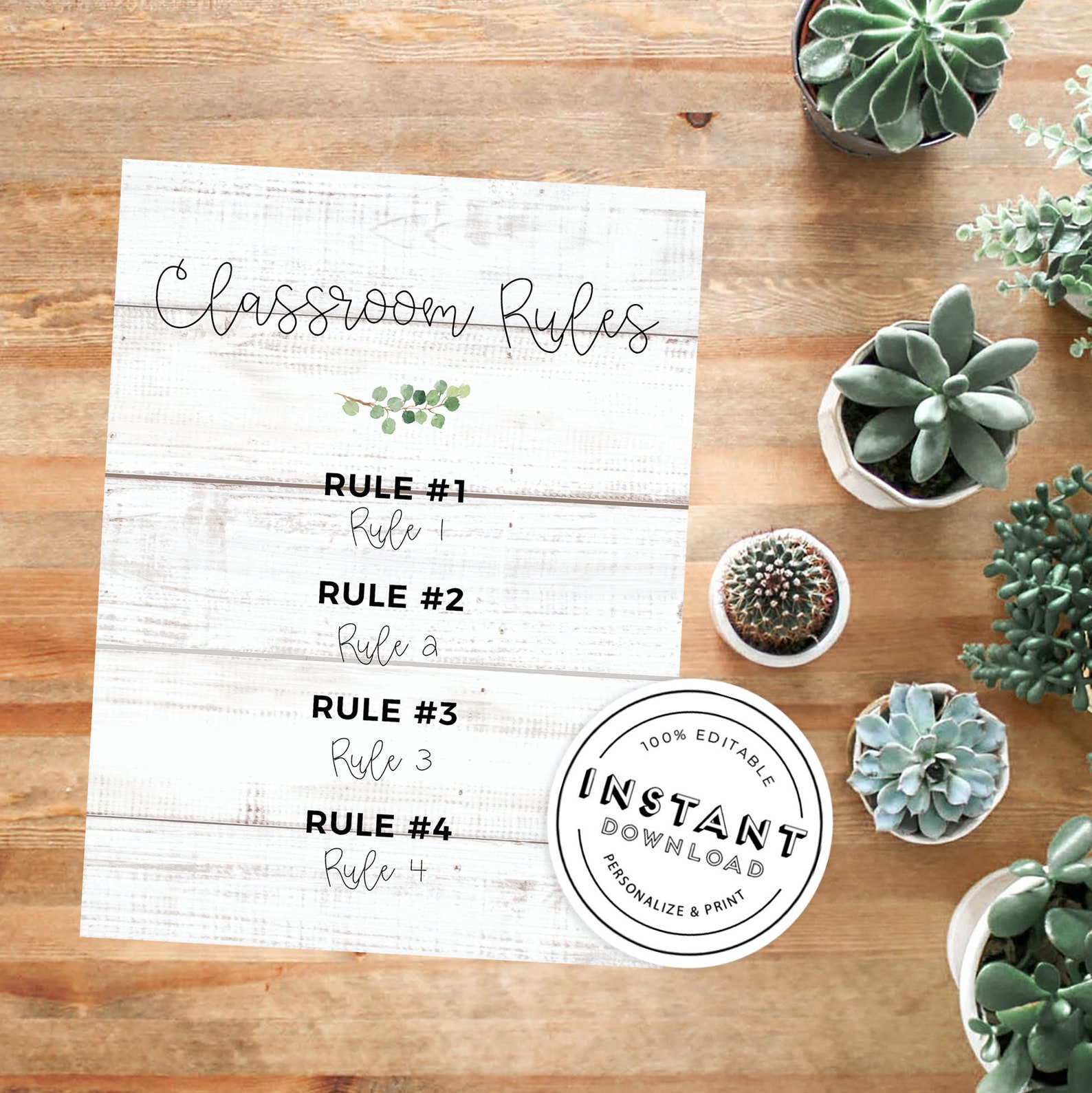 Farmhouse Classroom Rules EDITABLE | Farmhouse Teacher Decor | Editable ...