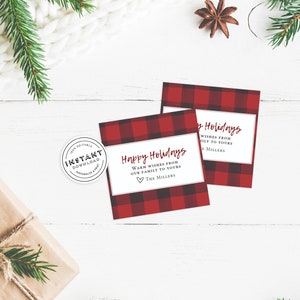 Buffalo Plaid Christmas Gift Tag | DIY Holiday Gift Tags | Rustic ...