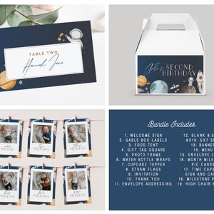 Two the Moon Birthday Bundle | 2nd Birthday Space Birthday Party Pack ...