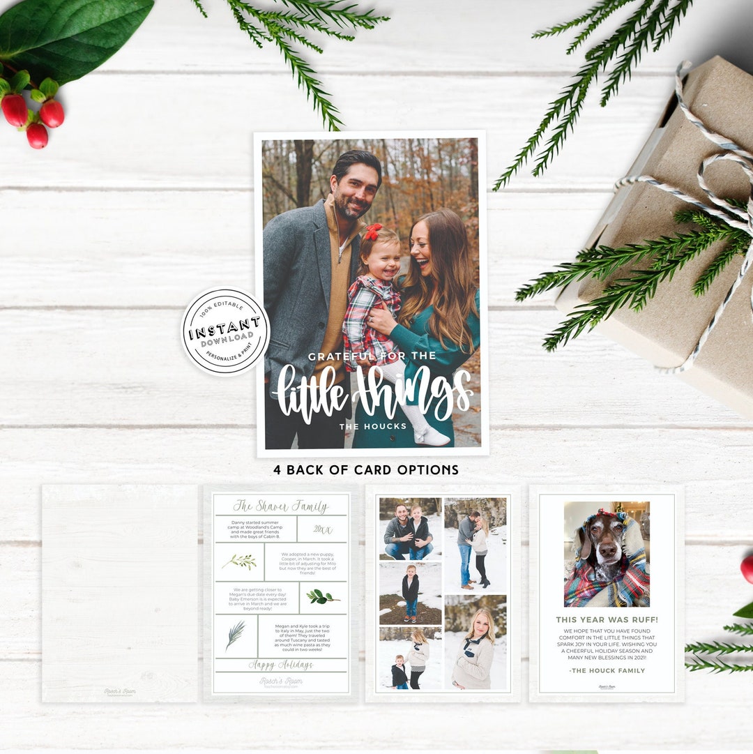 Printable Grateful Christmas Cards| Grateful for the Little Things ...