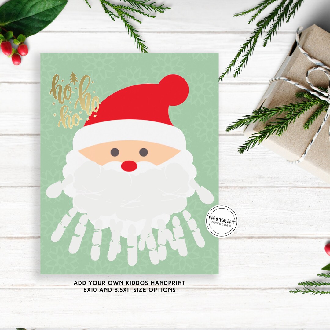 Santa Beard Handprint Craft 2 Kids | Christmas Handprint Activity for ...