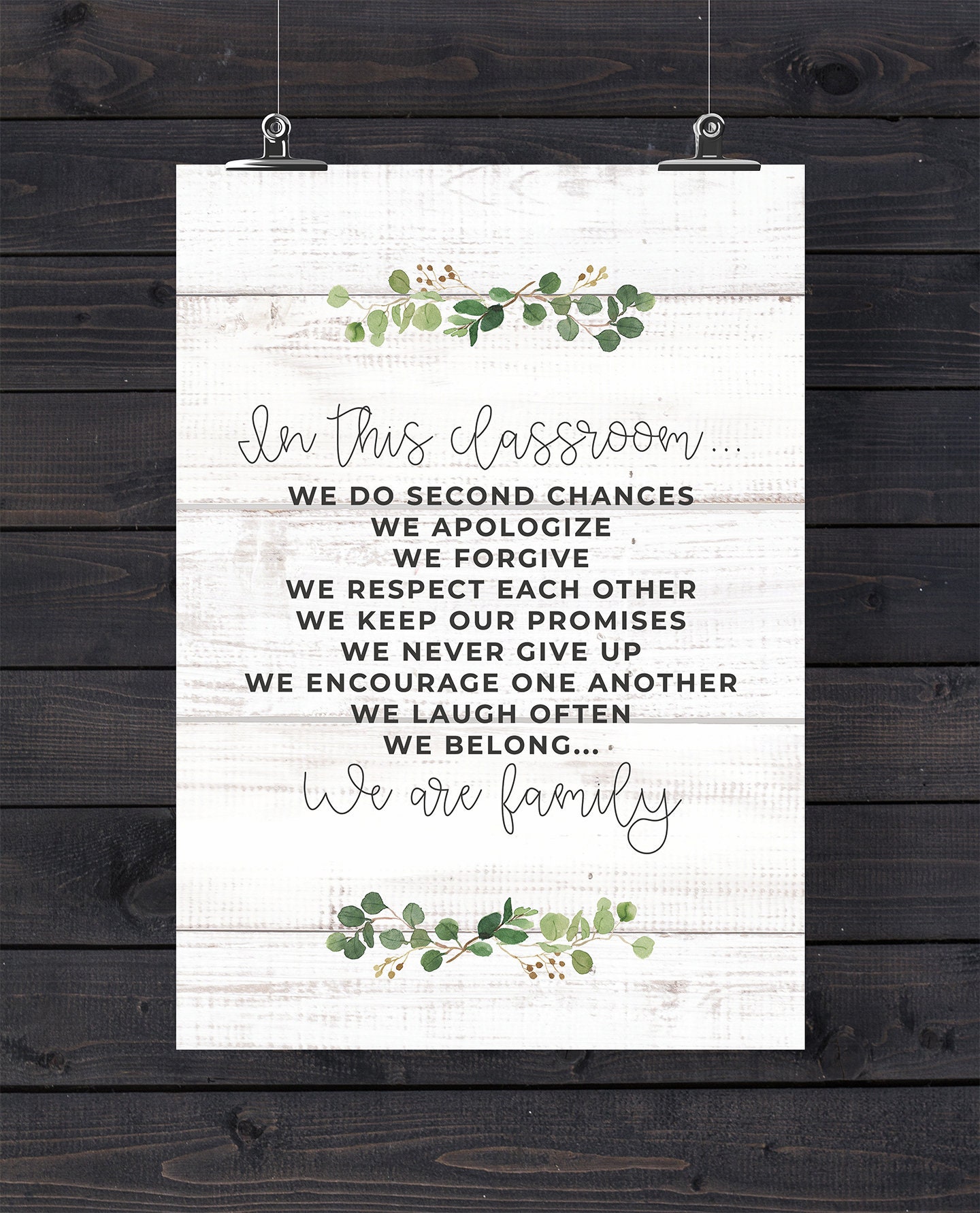 Classroom Family Teacher Poster Student Family Art Print - Etsy