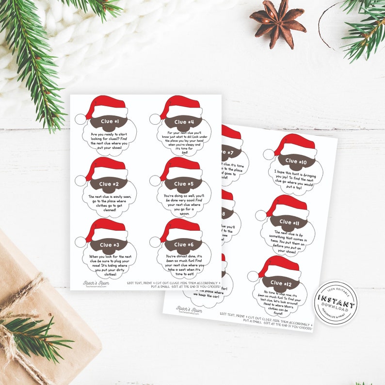 Christmas Scavenger Hunt for Kids At Home Holiday Treasure | Etsy