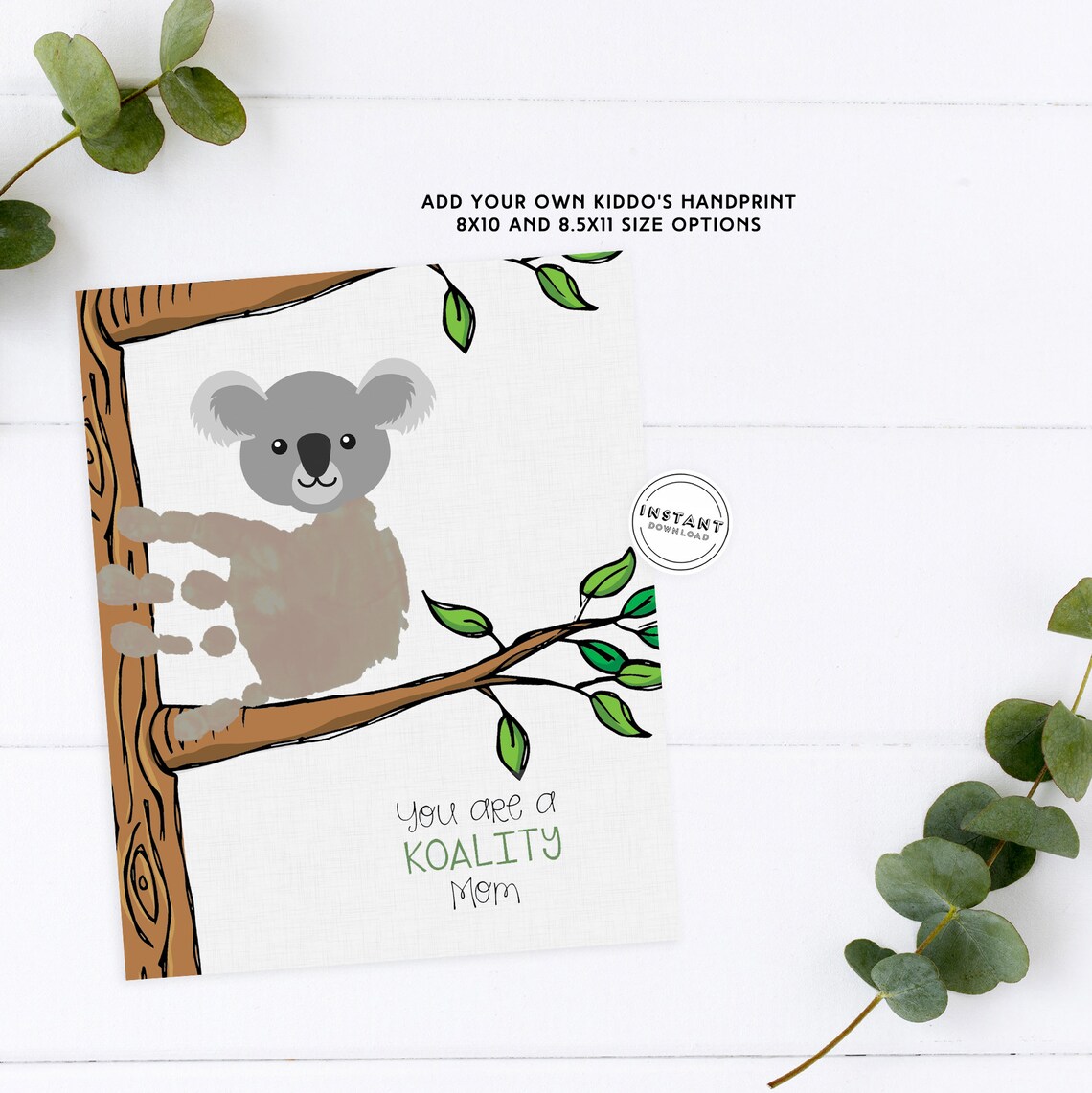 EDITABLE One Quality Koala Handprint Craft | Grandparent Handprint ...