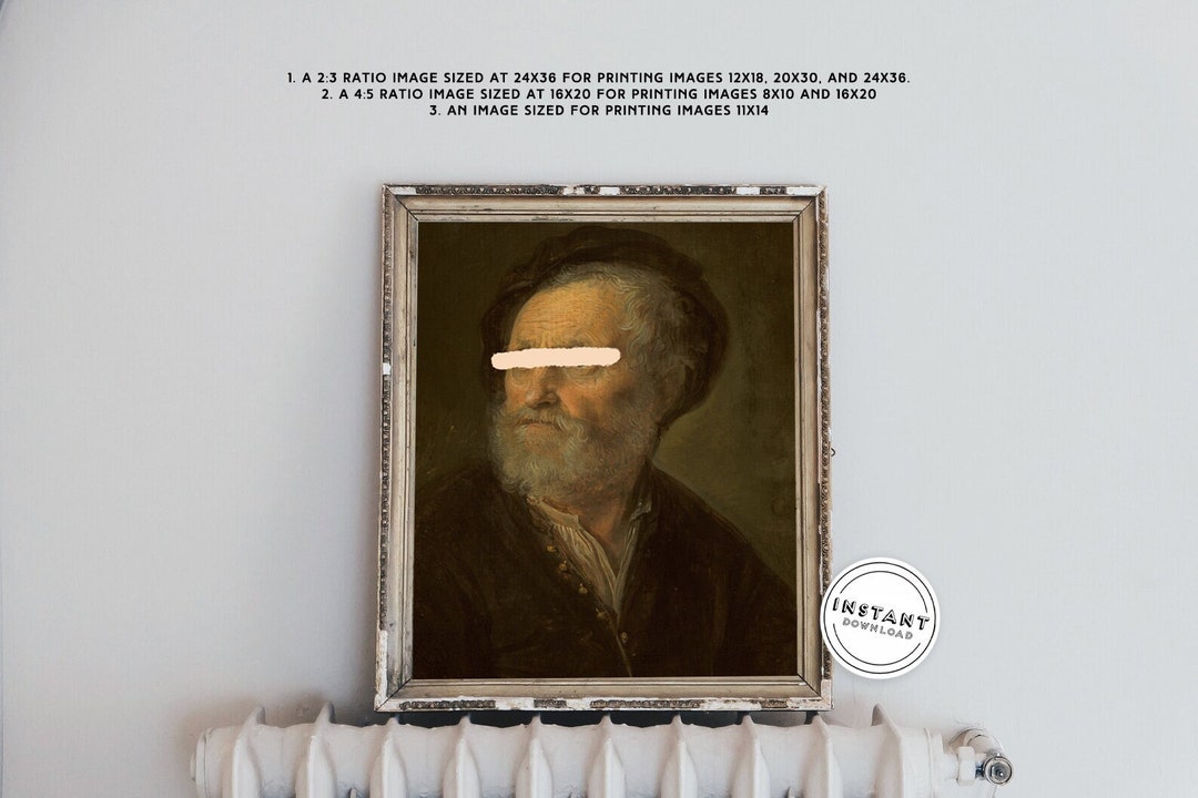 Spooky Wall Art With Man's Face | Monochrome Downloadable Print for ...