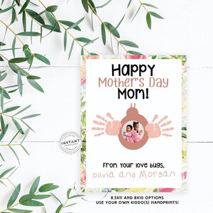 EDITABLE Mothers Day Love Bug Lady Bug Hand Craft Printable | Toddler ...