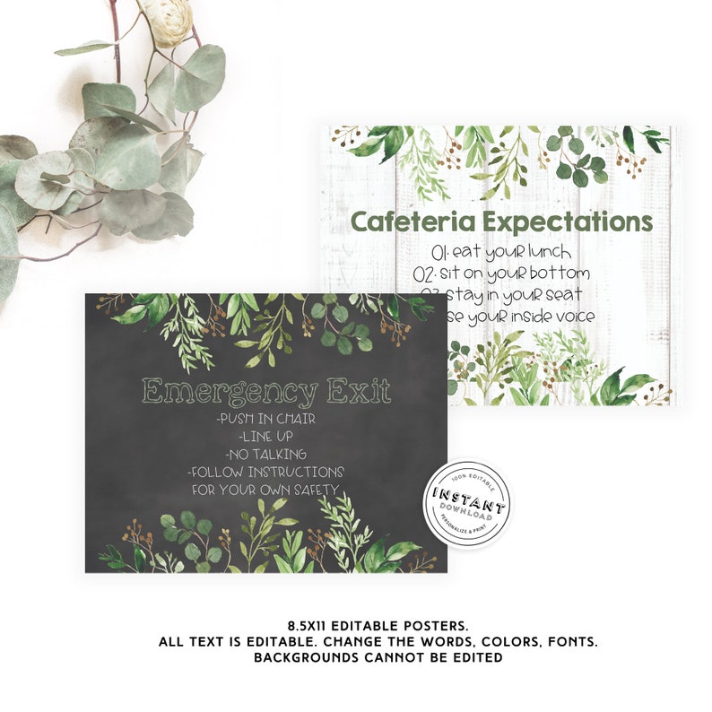 Farmhouse Classroom Editable Posters Modern Farmhouse - Etsy