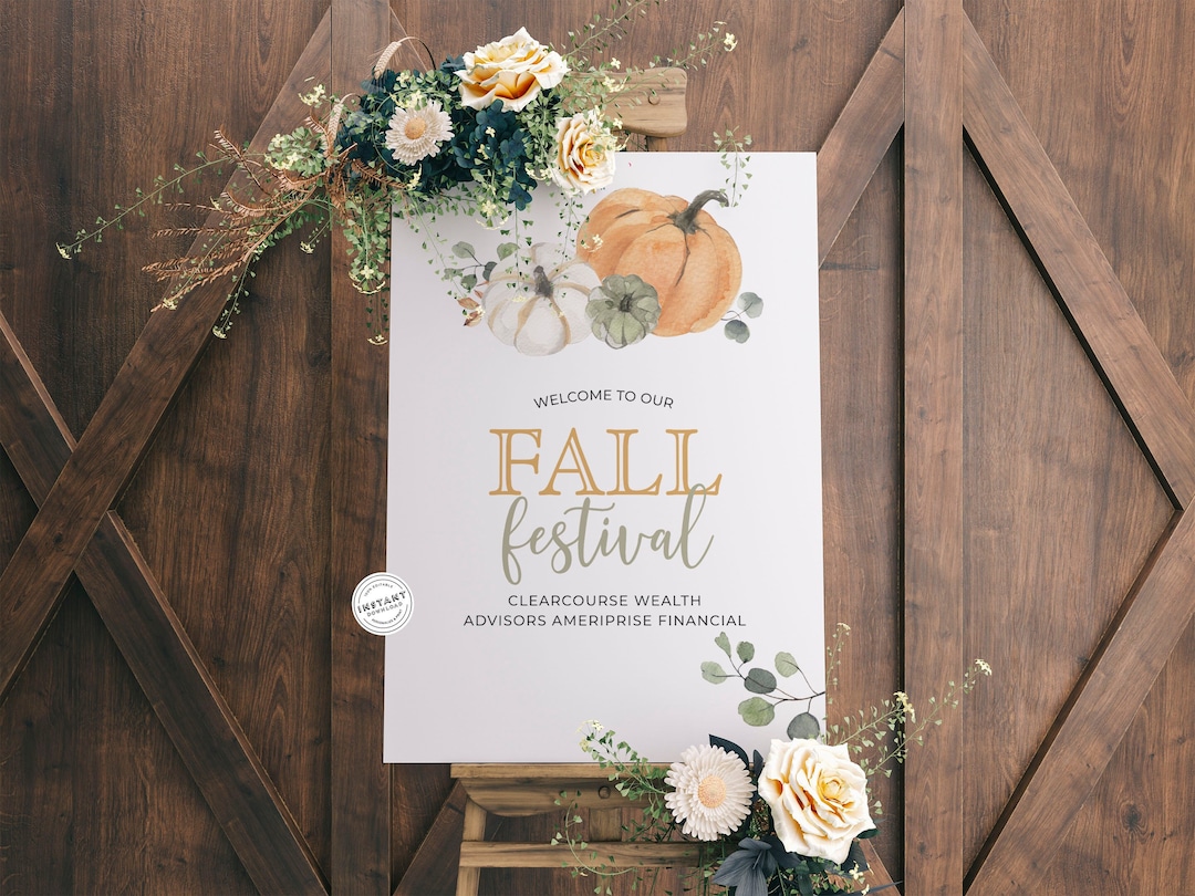 Fall Festival Welcome Sign 24x36 20x30 | Fall Theme Welcome Poster ...