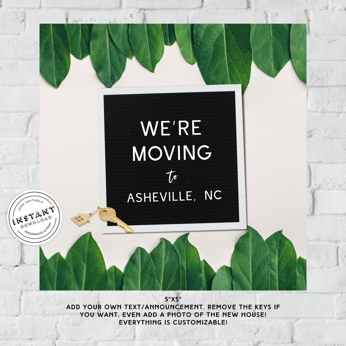 Moving Announcement | Social Media Moving New Home Post | Editable New ...