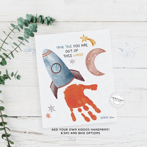 EDITABLE You Are Out of This World Handprint Craft Grandpa - Etsy