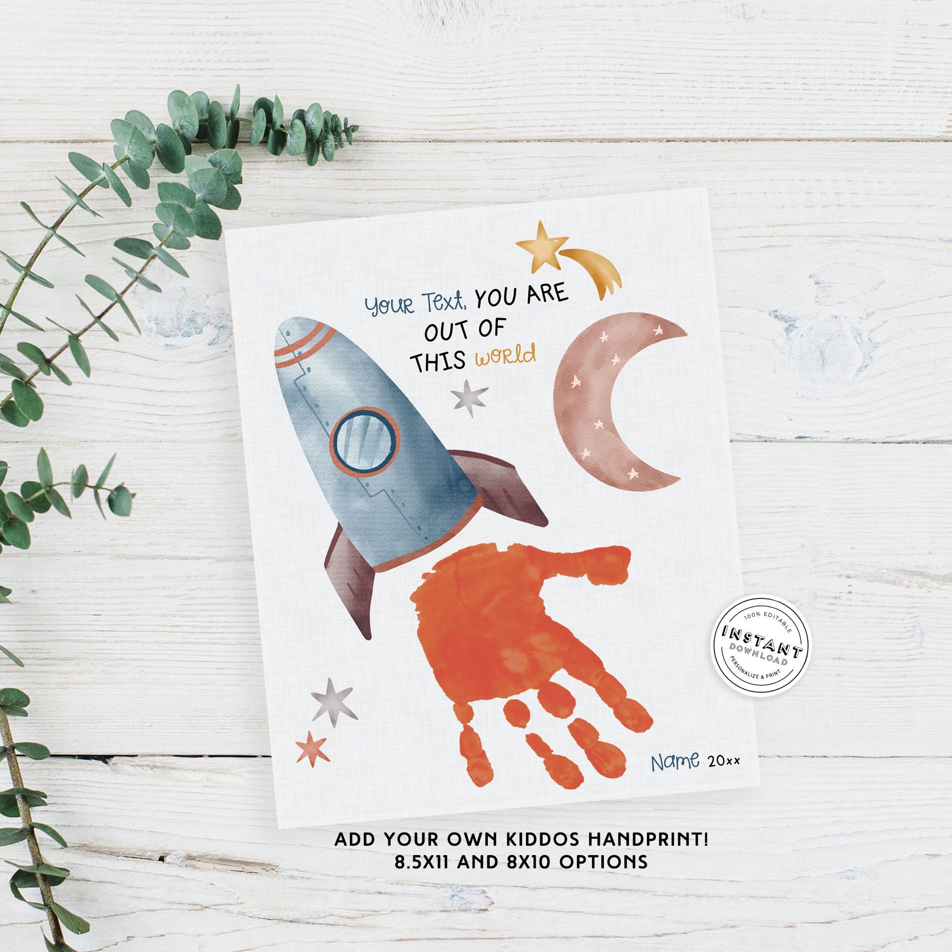 EDITABLE You Are Out of This World Handprint Craft Grandpa - Etsy