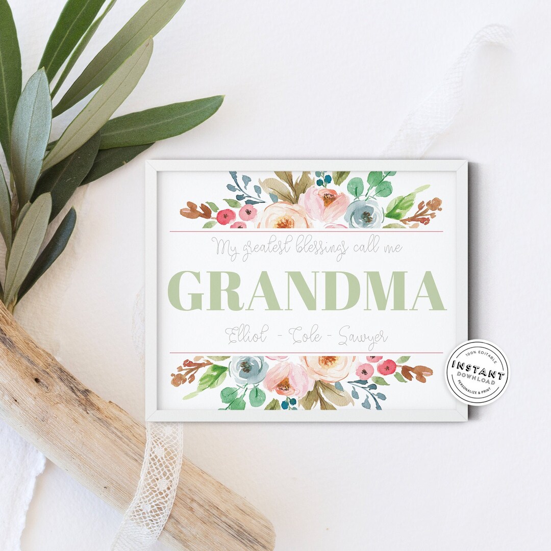 Grandma Mother's Day Gift Printable | Download Grandmother Present ...