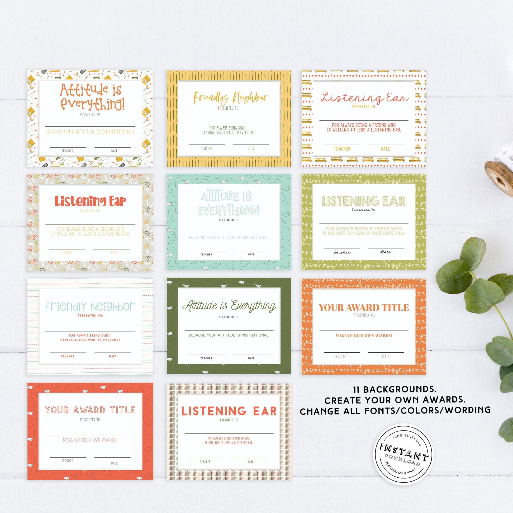 School End of the Year Awards for Teachers Daycare Sports - Etsy