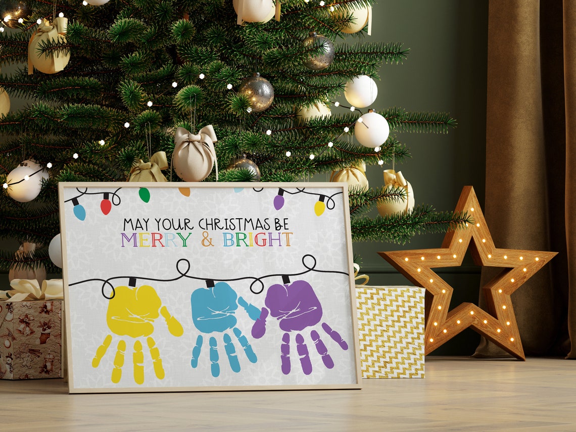 Christmas Lights Handprint Craft Christmas Handprint - Etsy